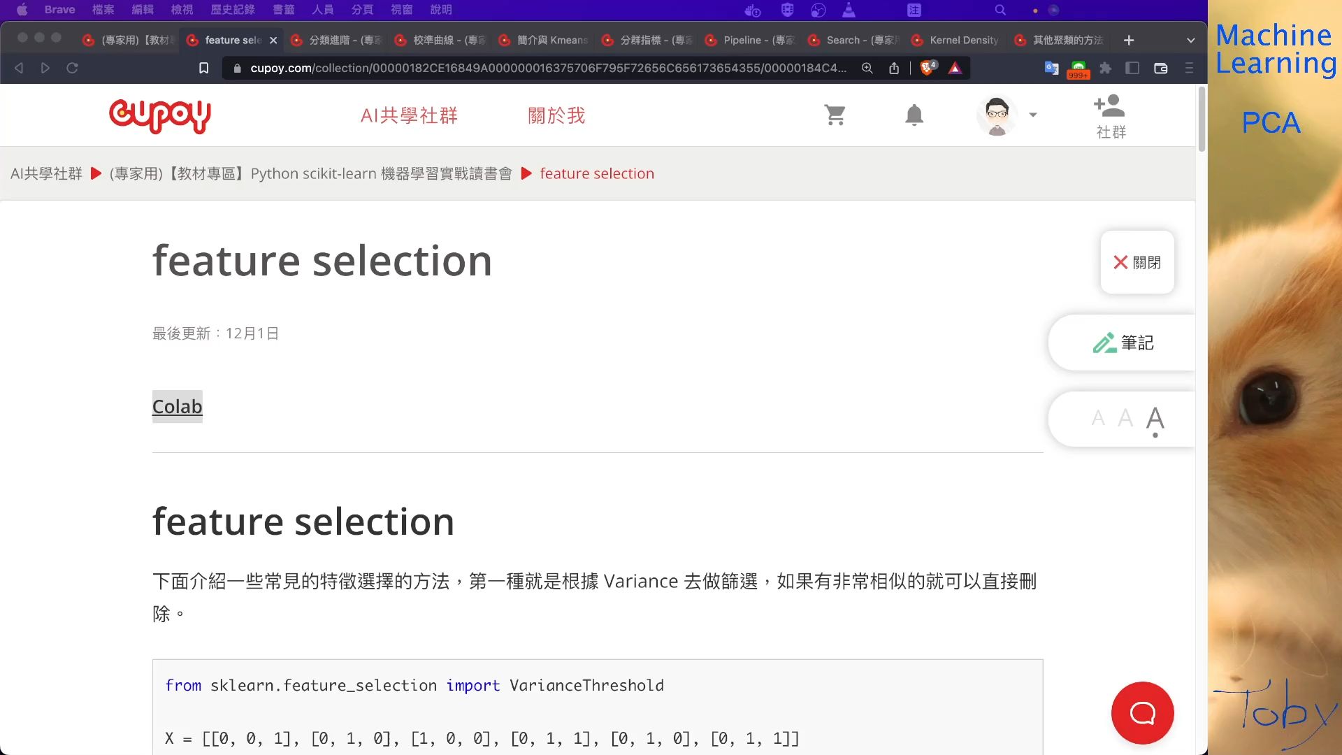 Feature Selection - 【教材專區】Python scikit-learn 機器學習實戰 - Cupoy